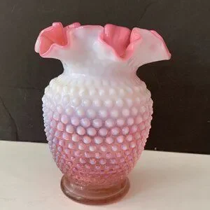 Fenton | Accents | Rare Vintage Fenton Opalescent Hobnail Cranberry ...